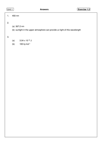 CfE Advanced Higher Chemistry Notes on Units 1 and 2 and homework ...