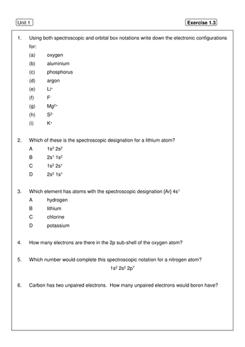 CfE Advanced Higher Chemistry Notes on Units 1 and 2 and homework ...