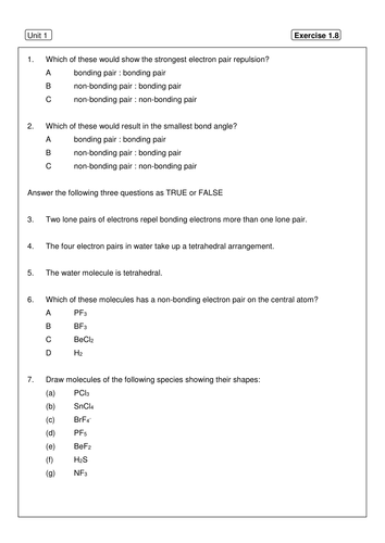 CfE Advanced Higher Chemistry Notes on Units 1 and 2 and homework ...