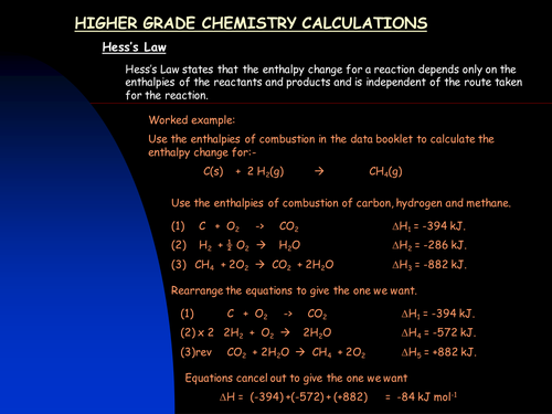 Higher Chemistry Calculations 5x Presentations | Teaching Resources