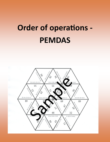 Order of operations - PEMDAS - Math puzzle | Teaching Resources