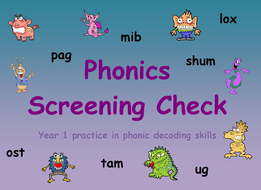 Phonics Screening Check - practice in phonic decoding skills | Teaching ...