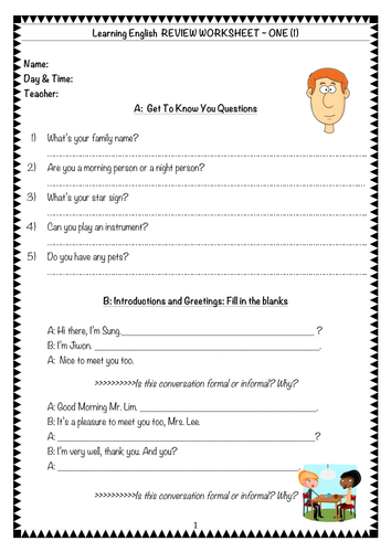 4 Fun & Useful ESL Packets (Worksheets) | Teaching Resources