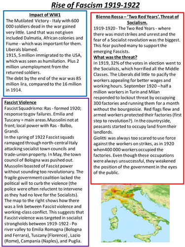 Fascist Italy Revision Booklets 1918-1945 | Teaching Resources