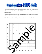 Order of operations - PEMDAS - Sudoku puzzle by NewMathWorld | Teaching ...