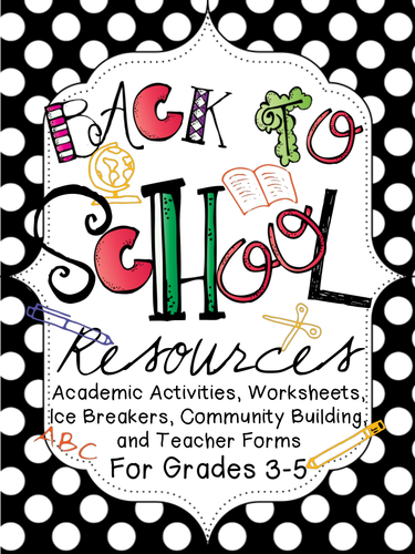 Back to School Resources for Grades 3-5 | Teaching Resources
