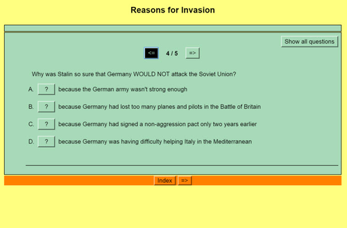 Origins of World War II: Quiz 15 - Operation Barbarossa | Teaching ...