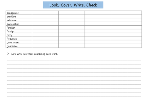 Spellings: Year 5 /6 Spelling Practice Worksheets | Teaching Resources