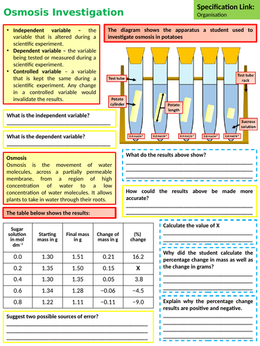 KS4 AQA GCSE Biology (Science) Osmosis Lesson | Teaching Resources KS4 AQA GCSE Biology (Science) Osmosis Lesson | Teaching Resources