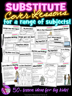 A Pack of Supply Cover Lesson Plans and Worksheets - no prep, ready to ...
