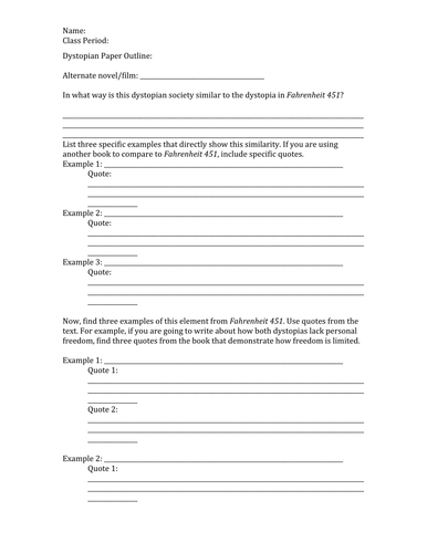 Fahrenheit 451 comparative paper | Teaching Resources