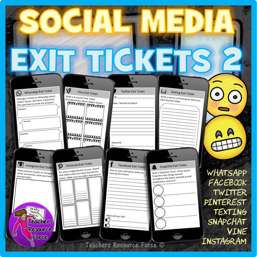 Social Media Exit Tickets 2 | Teaching Resources