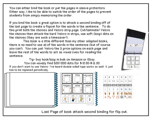 Make Numbers 1-12 Adapted Math Book Including Money and Time BUNDLE ...