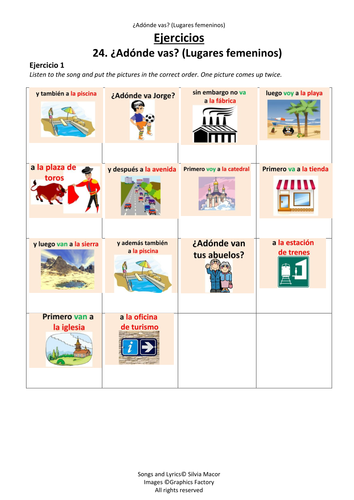 ¿Adónde vas? -Part 2 (Song about going places - only feminine nouns ...