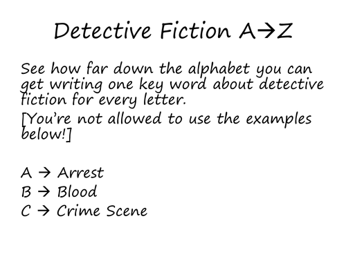 Detective Fiction | Teaching Resources