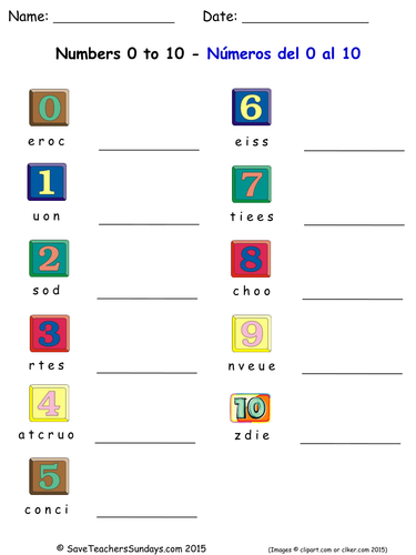 Spanish Numbers 1 to 10 Worksheets and Activities | Teaching Resources