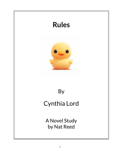 Rules by Cynthia Lord - (Lesson Plan) | Teaching Resources