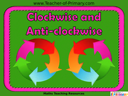 Clockwise and Anti-Clockwise - KS1 Geometry - position and direction ...
