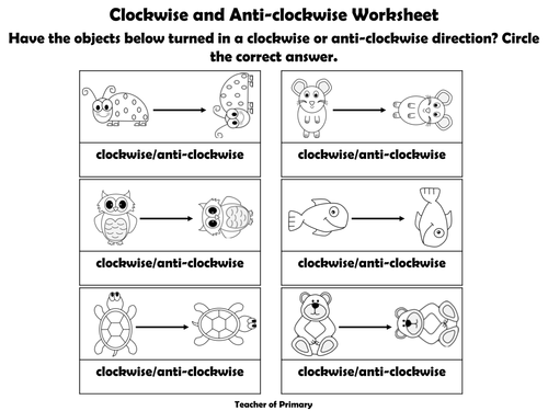 Clockwise and Anti-Clockwise - KS1 Geometry - position and direction by ...