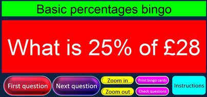 Percentages bingo | Teaching Resources