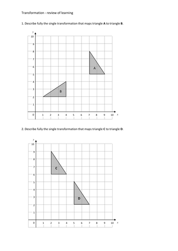 Math Transformations - Shape Revision, Presentation, Worksheet and Quiz ...