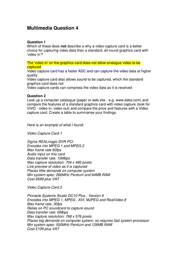 Higher Computing Multimedia Resources | Teaching Resources