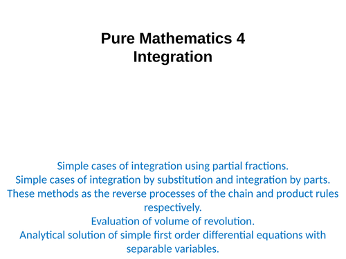 Pure Mathematics 4 PowerPoint Pack | Teaching Resources