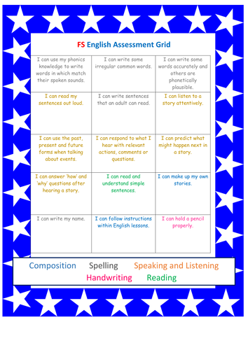 Foundation Stage Reading Assessment bookmark and writing assessment ...