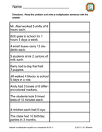Create Multiplication Sentences Worksheet - 4.OA.1 | Teaching Resources