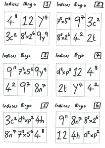 Indices (Index Laws) Lesson & Bingo Activity by ryangoldspink - UK ...