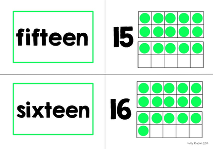 Number Name Recognition Memory Pairs Game by HollyRachel - UK Teaching ...