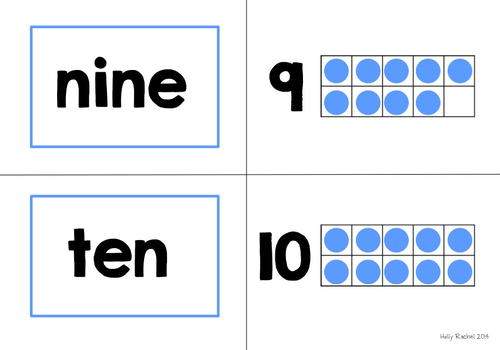 Number Name Recognition Memory Pairs Game | Teaching Resources