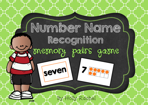 Number Name Recognition Memory Pairs Game | Teaching Resources