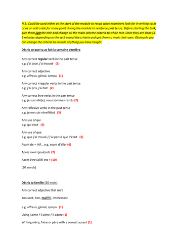 French IGCSE Module 1 - Self, Family and Friends - vocab, translations ...