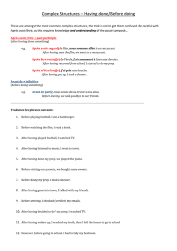 French IGCSE Module 1 - Self, Family and Friends - vocab, translations ...