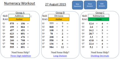 Numeracy Workout - Addition, Subtraction, Multiplication and Division ...