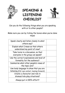 English Checklists | Teaching Resources