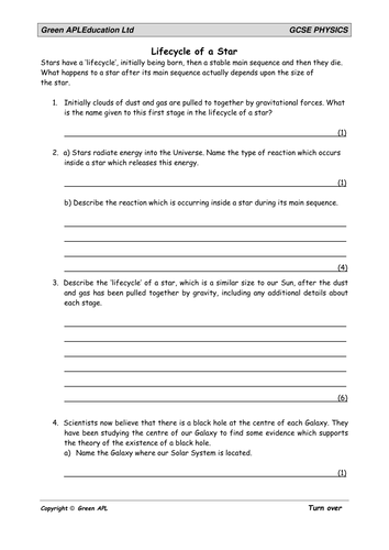 Lifecycle of a star | Teaching Resources