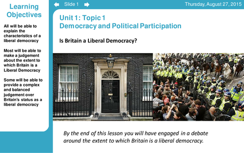 BUNDLE * Government and Politics AS (Edexcel) Unit 1 Democracy and ...