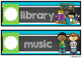 Class Schedule EDITABLE Display Set | Teaching Resources