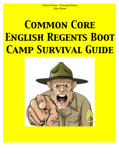 Common Core English Regents Survival Guide | Teaching Resources