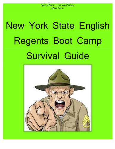 New York State English Regents Boot Camp Survival Guide | Teaching ...
