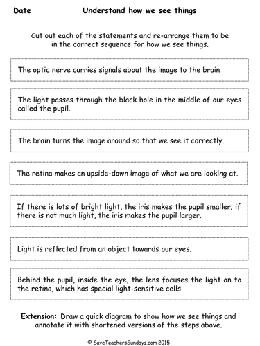 How We See Things Lesson Plan and Activity | Teaching Resources