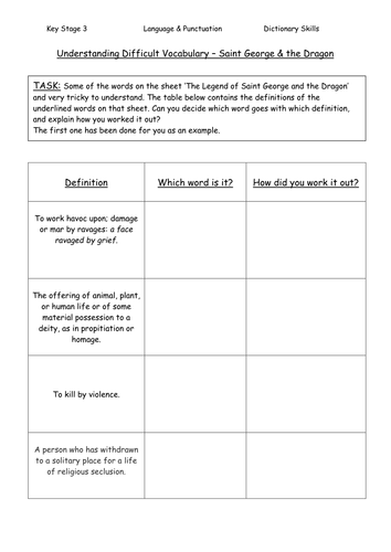 St George and the Dragon - Comprehension/Context | Teaching Resources