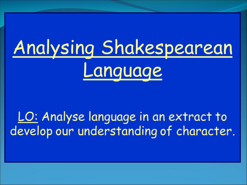 Analysing Shakespearean Language (R&J) | Teaching Resources
