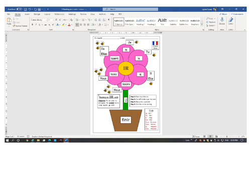 FRENCH VERBS - Planting a regular -ir verb - Worksheets | Teaching ...