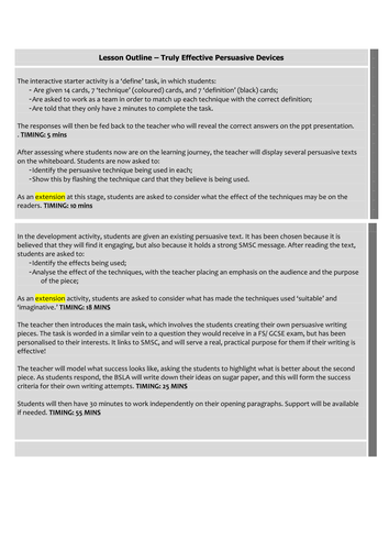 Truly Effective Persuasive Devices! | Teaching Resources