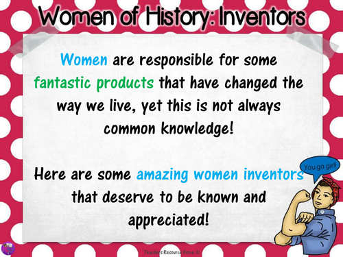 Women's History Month: Female Inventors PowerPoint and worksheets ...