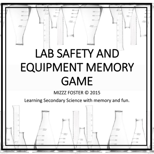 Lab Safety and Equipment Memory Game Classic B&W version | Teaching ...