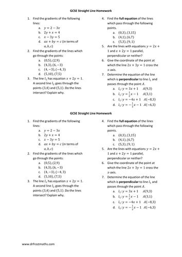 Plotting Straight Lines from Table of Values Resources | Tes